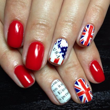 British Flag Nails Art and Designs - LadyLife