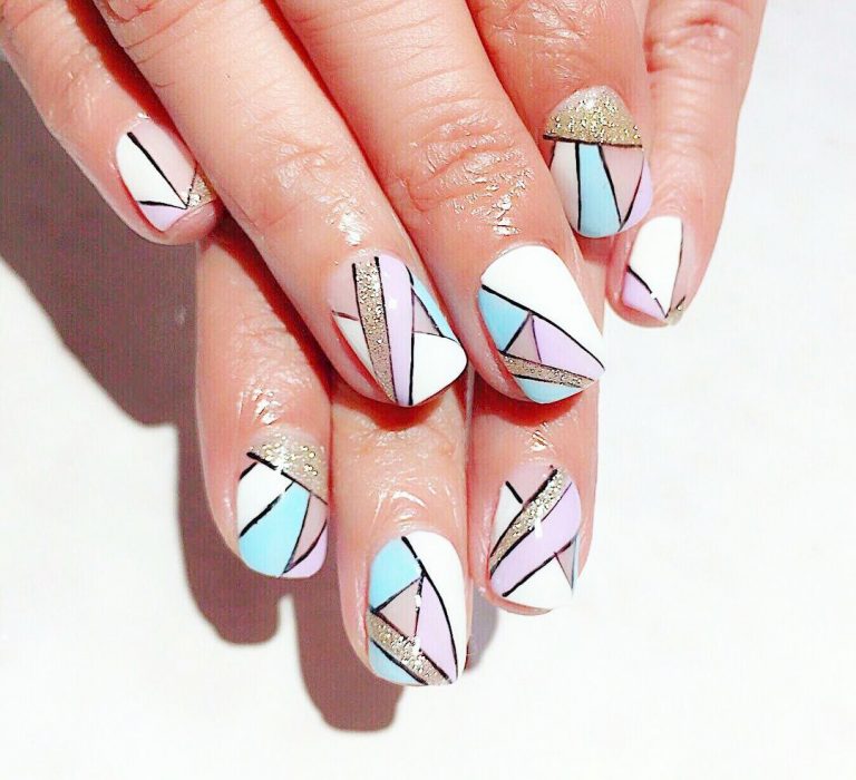 Geometric Nail Art: Beautiful Design with Tutorial - LadyLife
